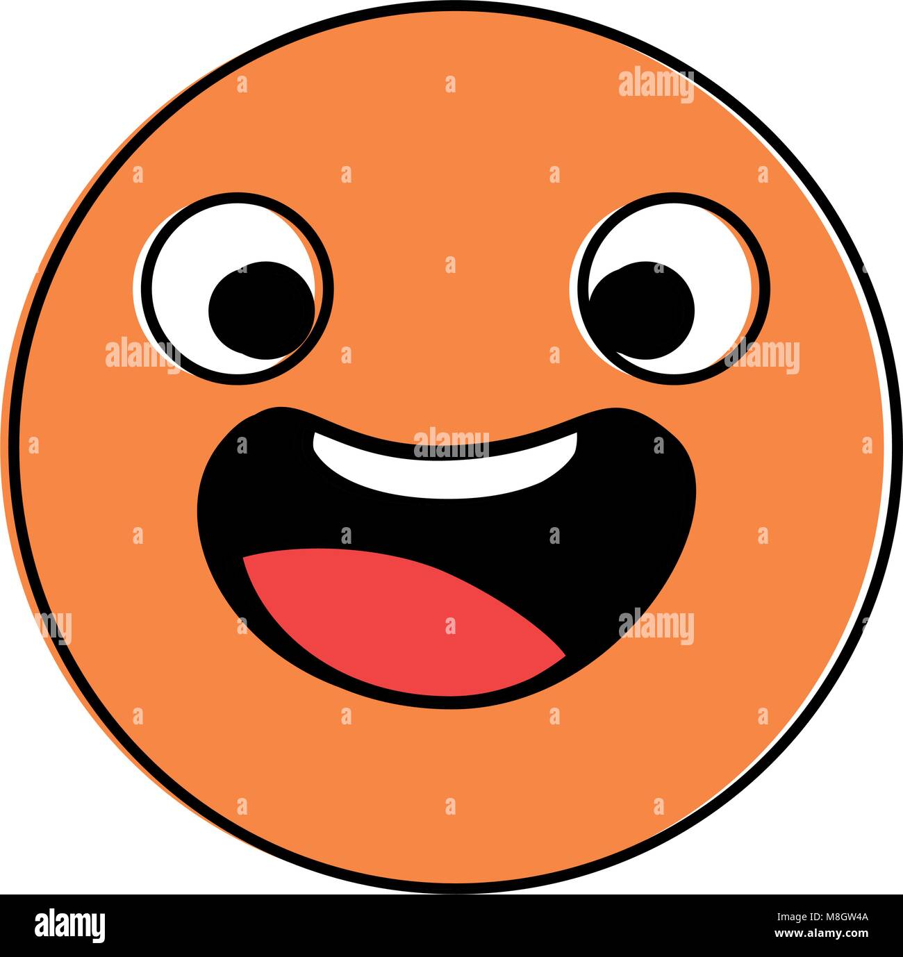 emoticon circular face kawaii character vector illustration design ...
