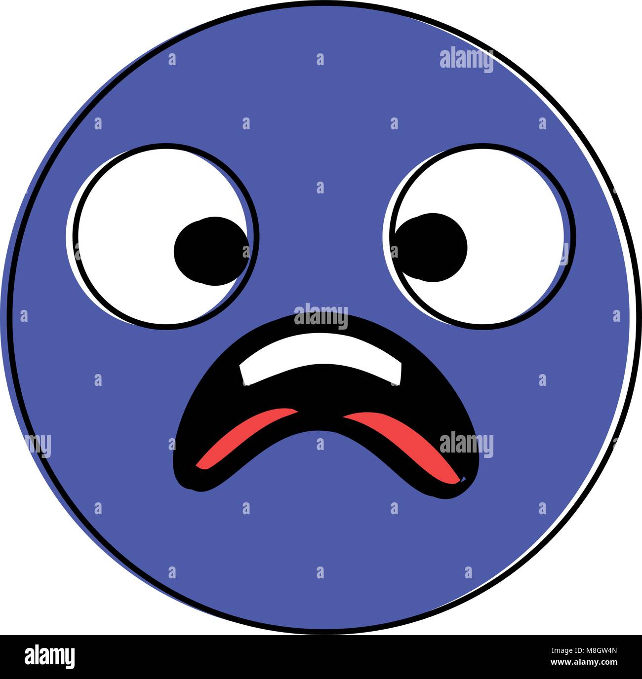 emoticon circular face kawaii character vector illustration design ...