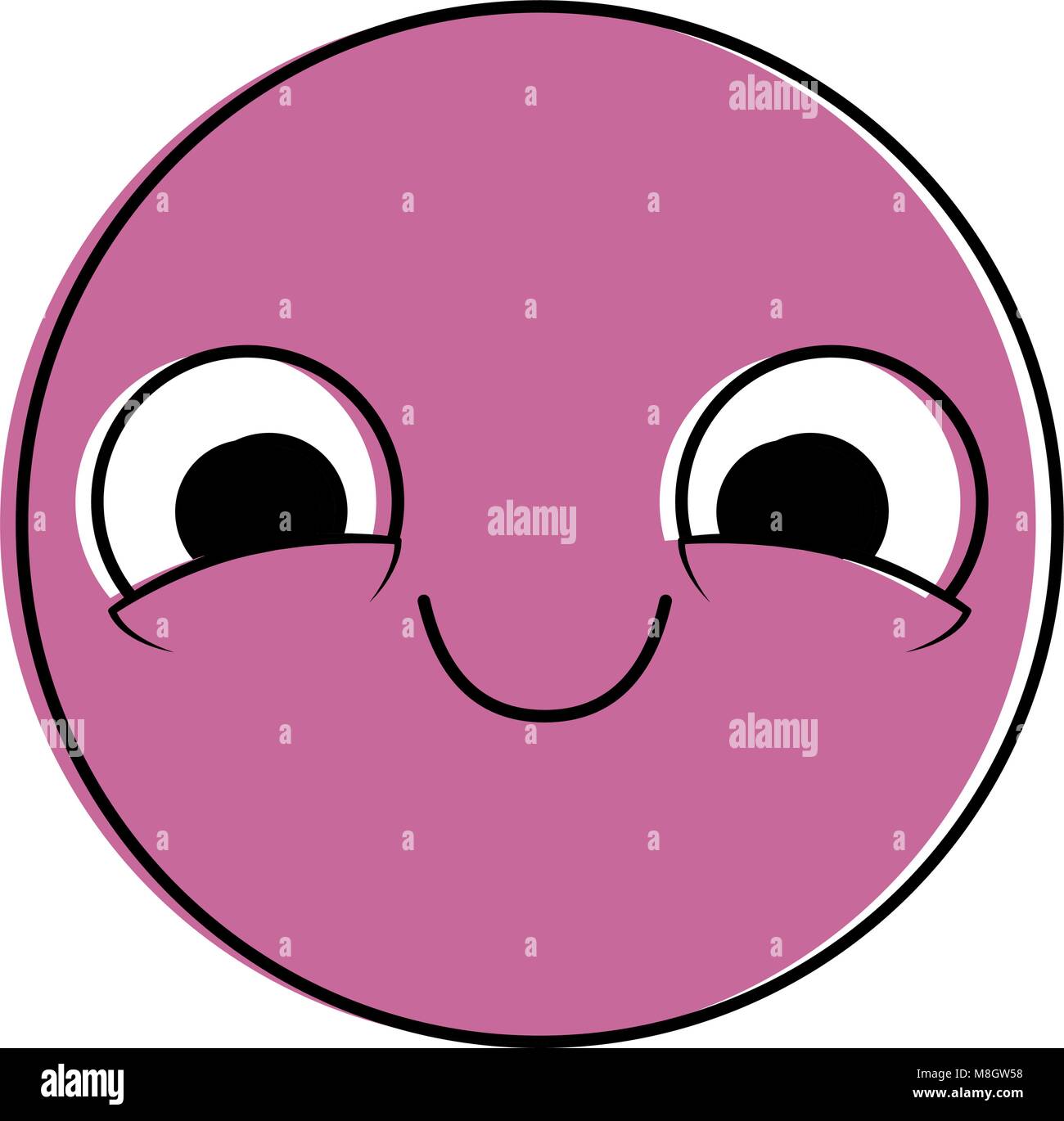 emoticon circular face kawaii character vector illustration design ...