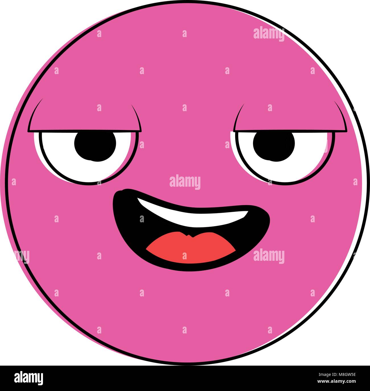 emoticon circular face kawaii character vector illustration design ...