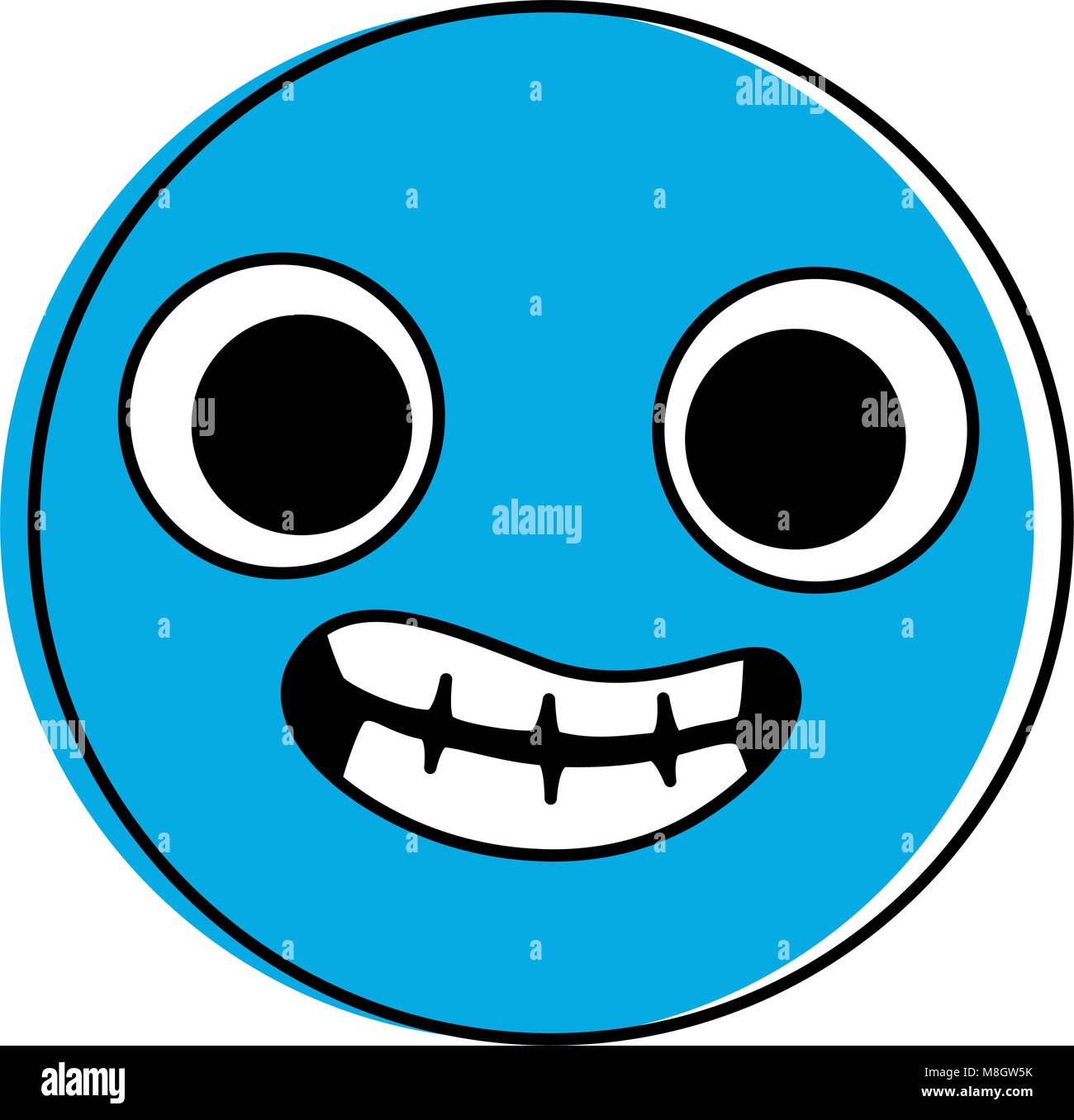 emoticon circular face kawaii character vector illustration design ...
