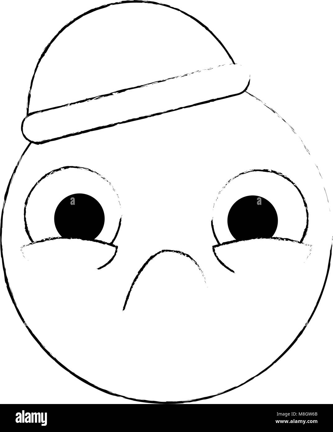 emoticon circular face kawaii character vector illustration design ...