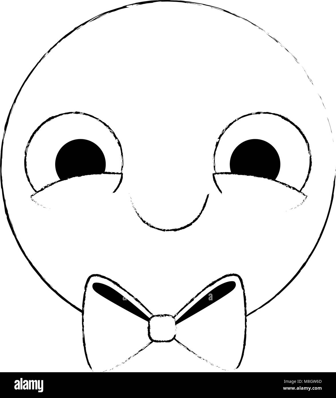 emoticon circular face kawaii character vector illustration design ...