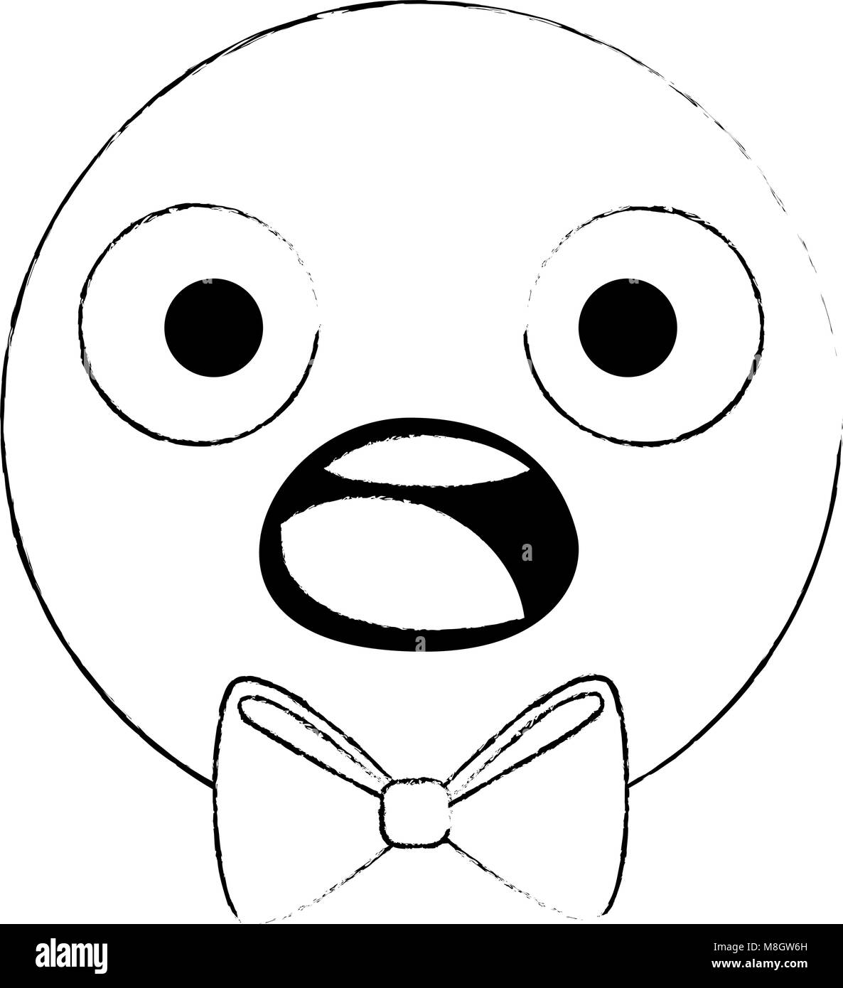 emoticon circular face kawaii character vector illustration design ...