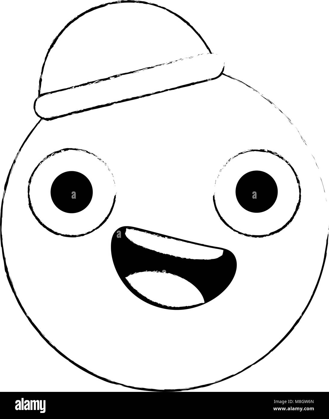 emoticon circular face kawaii character vector illustration design ...