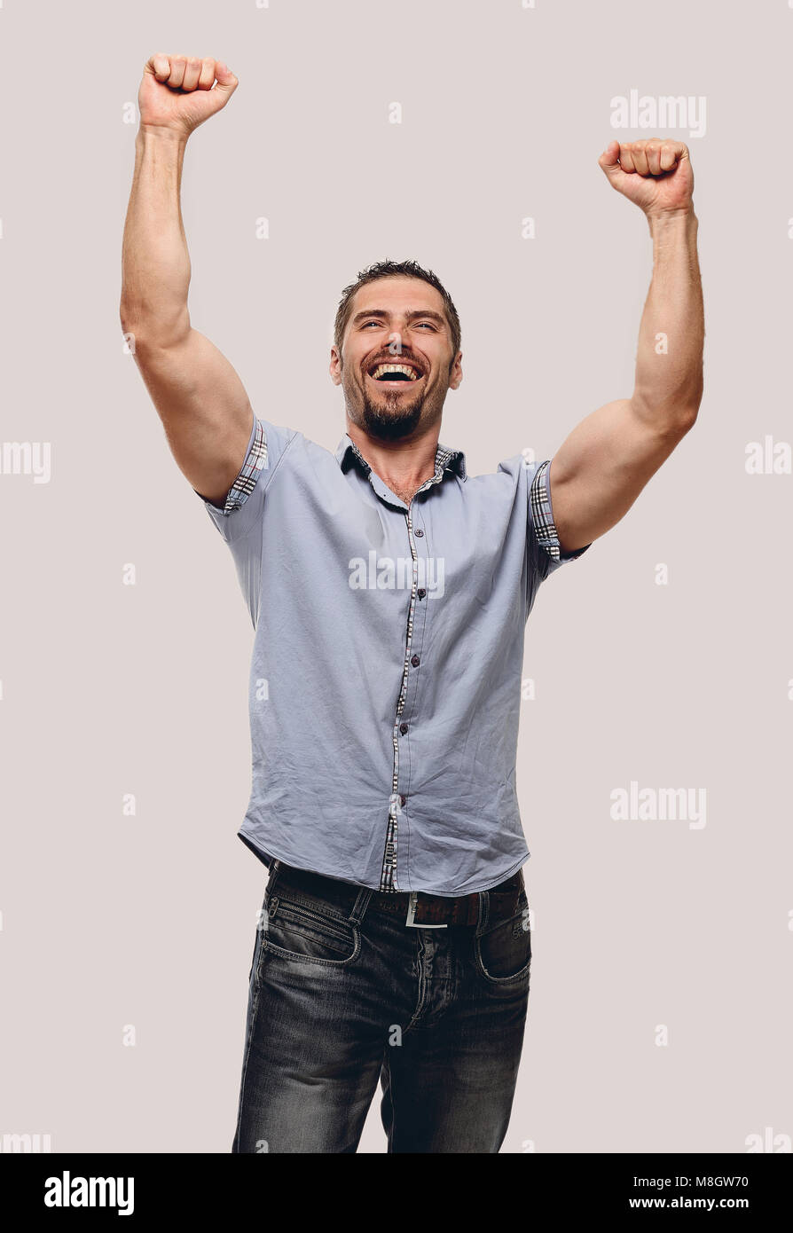 very happy modern man Stock Photo - Alamy