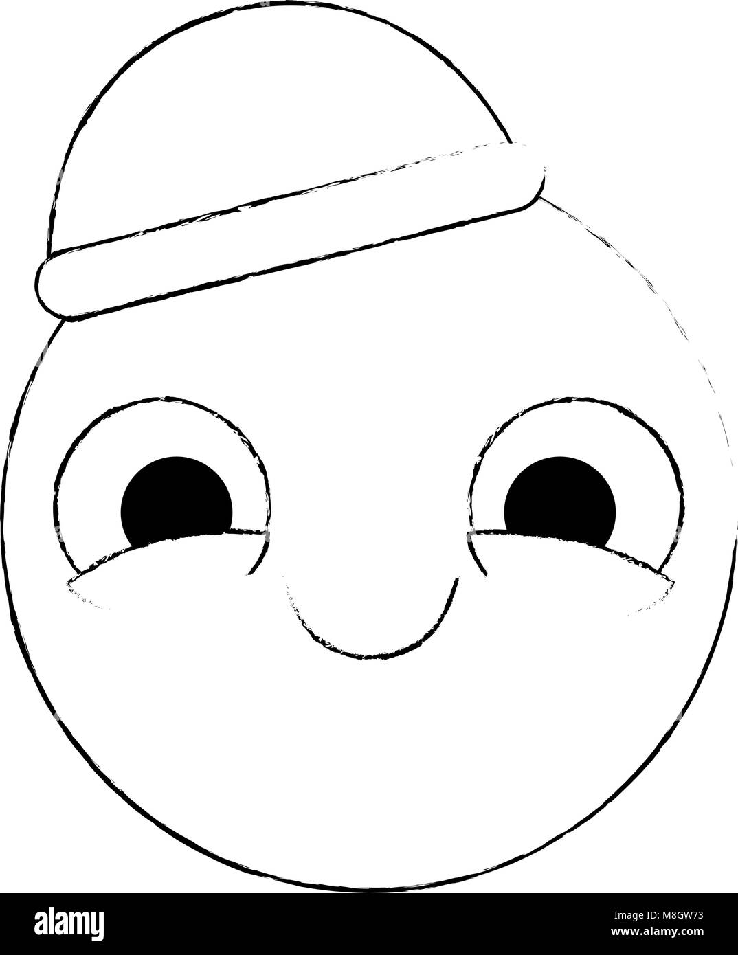 emoticon circular face kawaii character vector illustration design ...