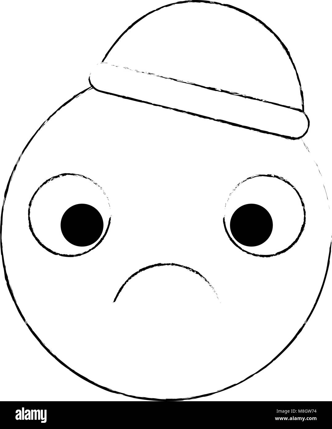 emoticon circular face kawaii character vector illustration design ...