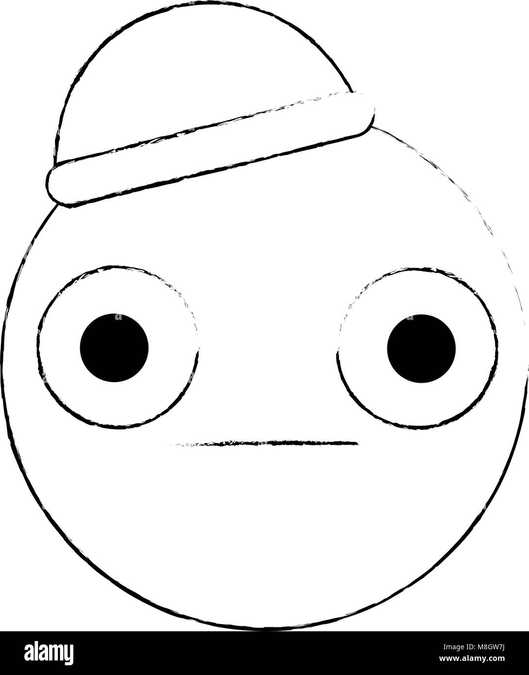 emoticon circular face kawaii character vector illustration design ...