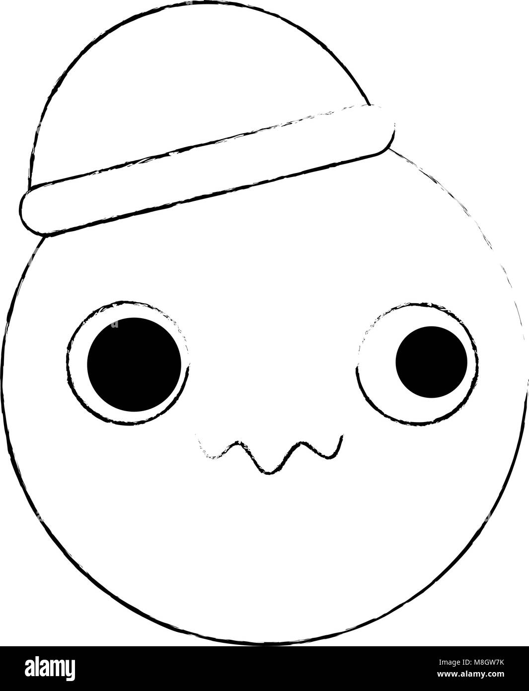 emoticon circular face kawaii character vector illustration design ...