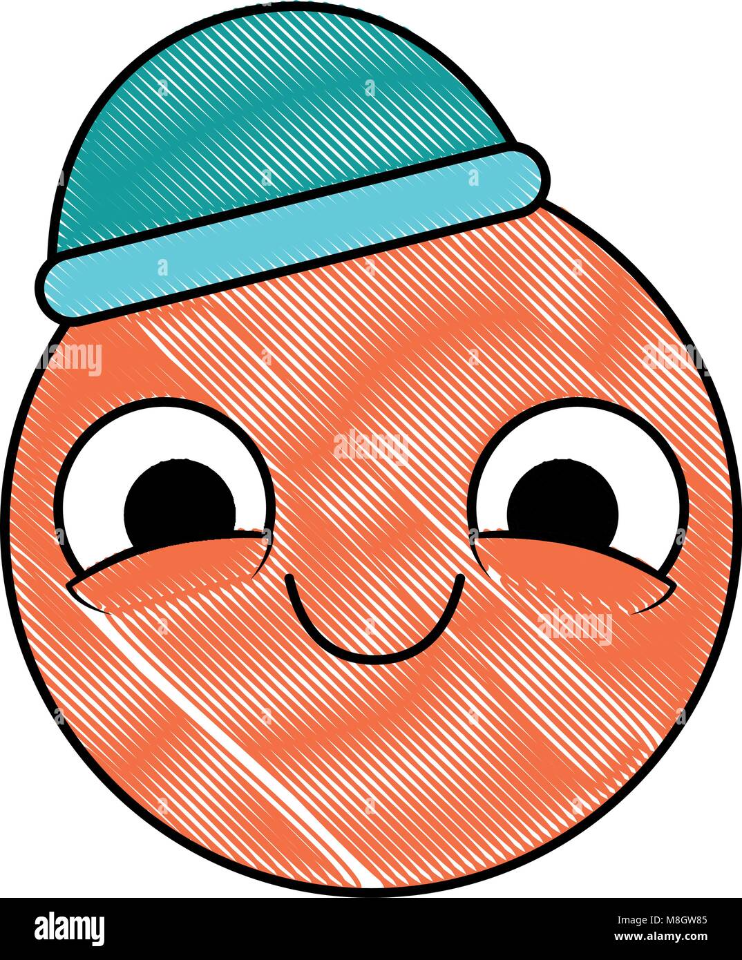 emoticon circular face kawaii character vector illustration design ...