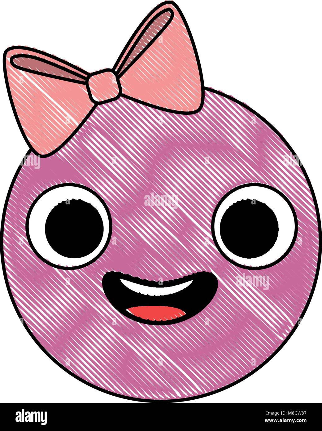 emoticon circular face kawaii character vector illustration design ...