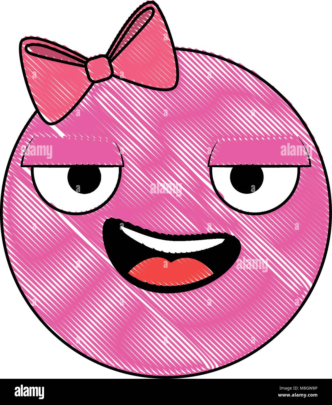 emoticon circular face kawaii character vector illustration design ...