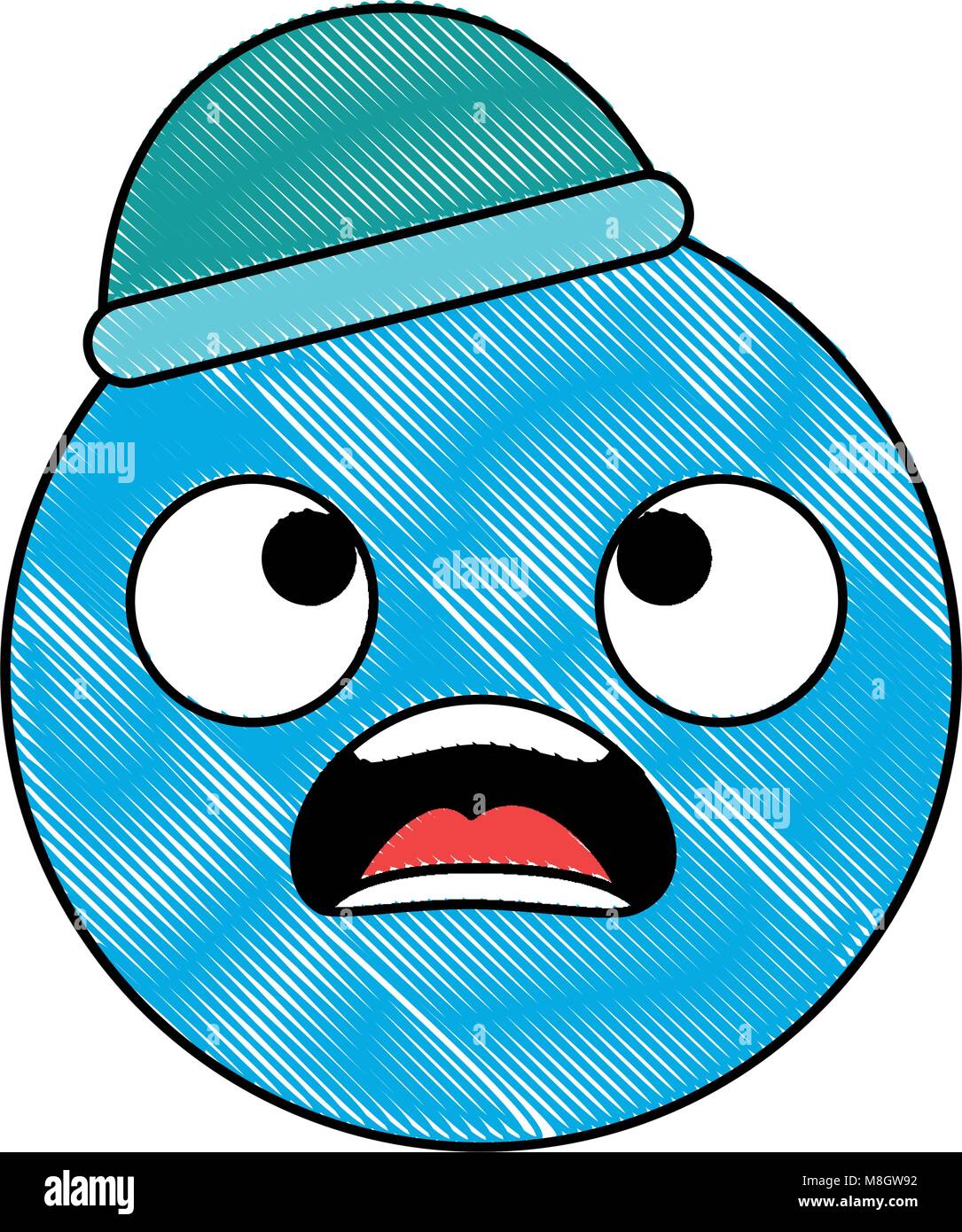 emoticon circular face kawaii character vector illustration design ...