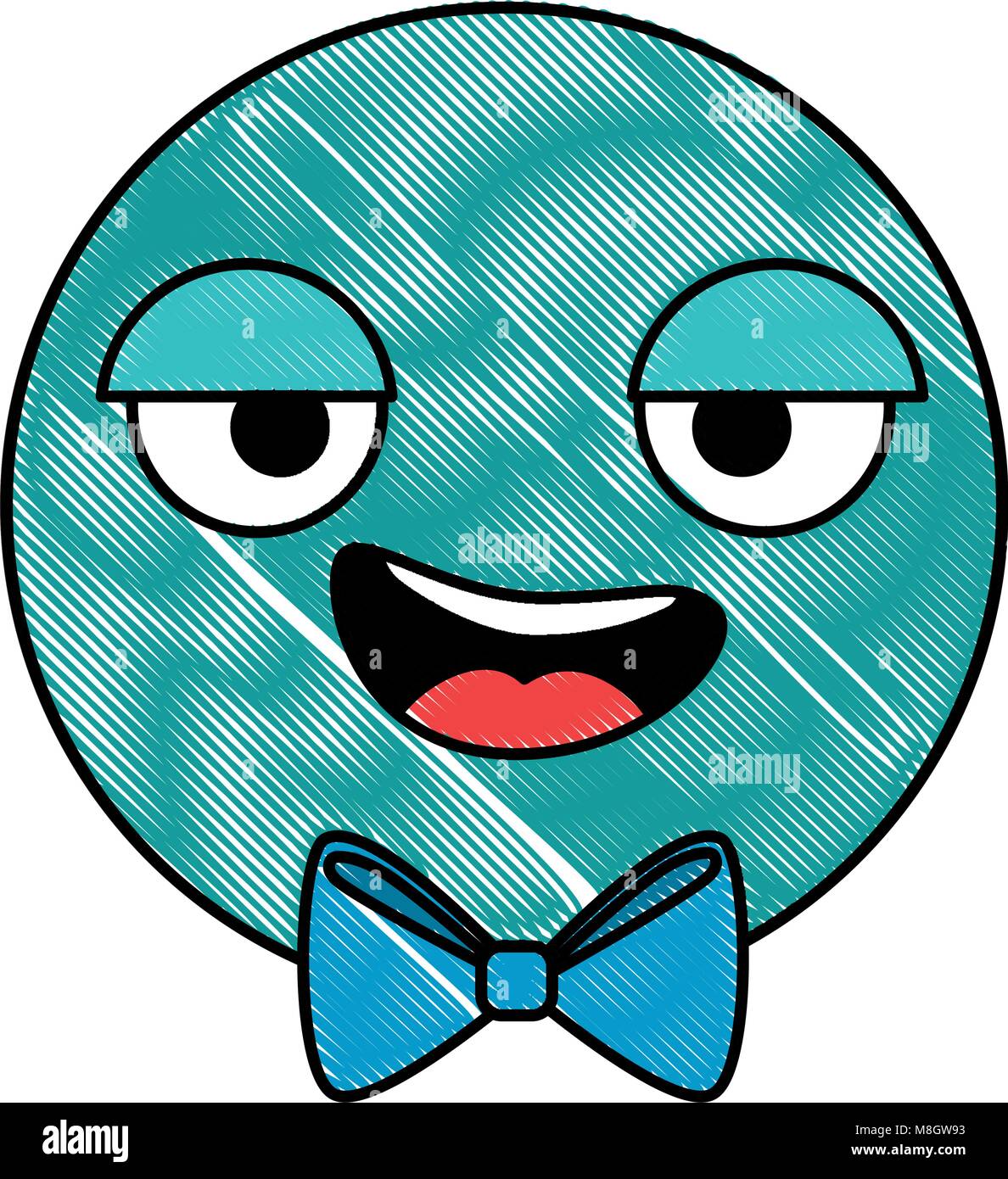 emoticon circular face kawaii character vector illustration design ...