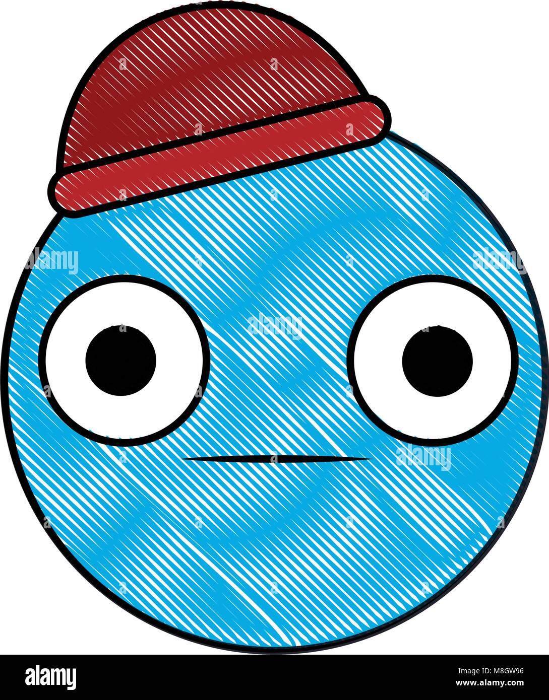 emoticon circular face kawaii character vector illustration design ...