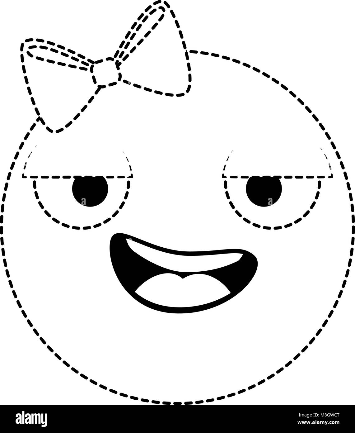 emoticon circular face kawaii character vector illustration design ...