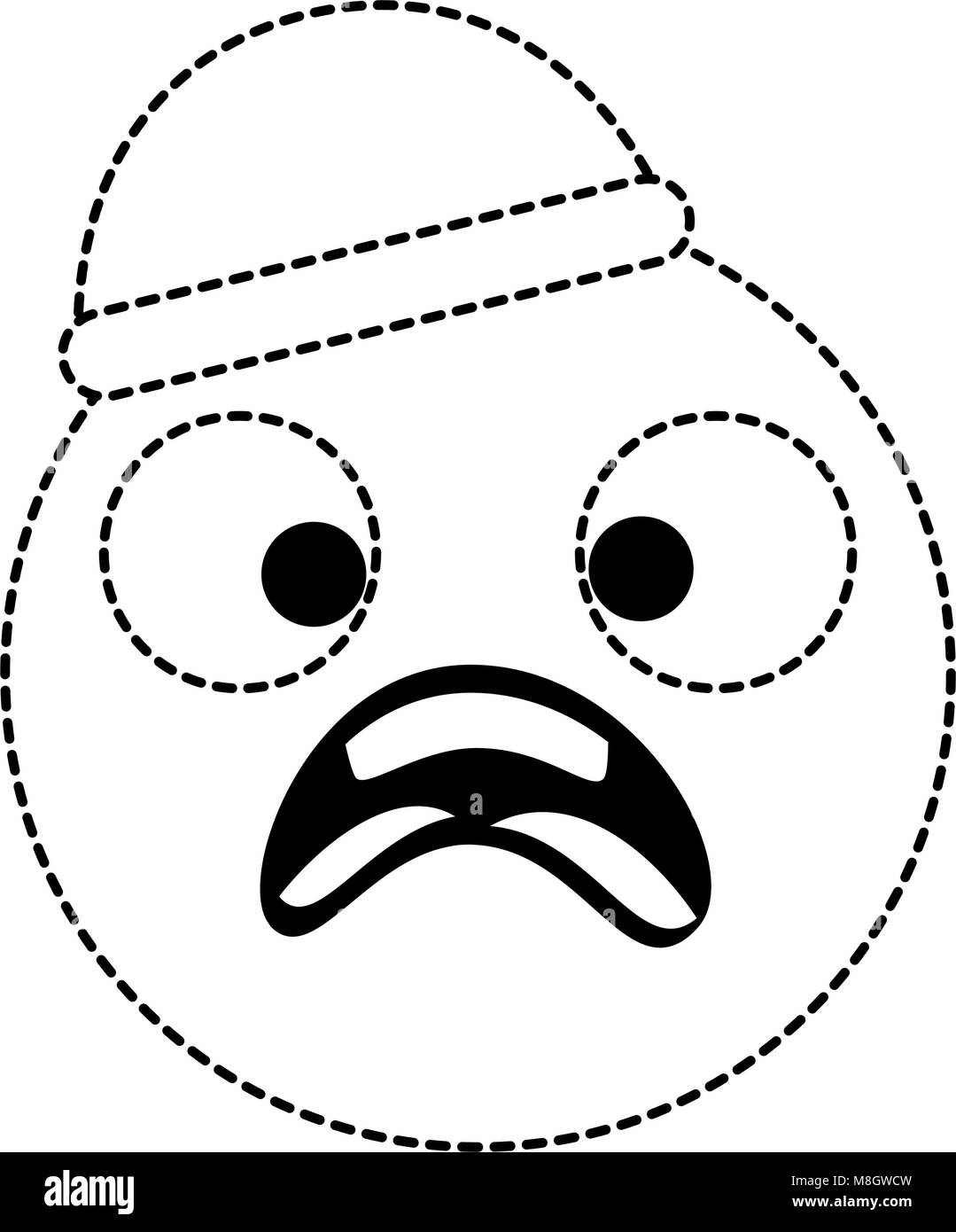 emoticon circular face kawaii character vector illustration design ...