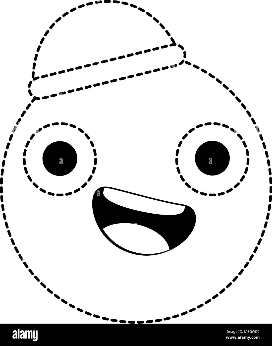 emoticon circular face kawaii character vector illustration design ...