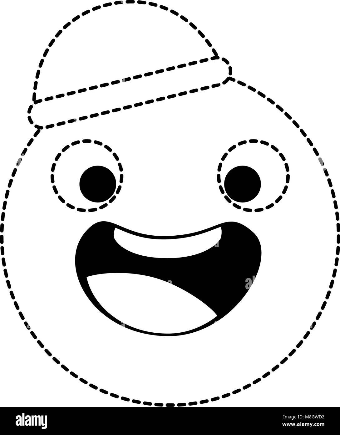 emoticon circular face kawaii character vector illustration design ...