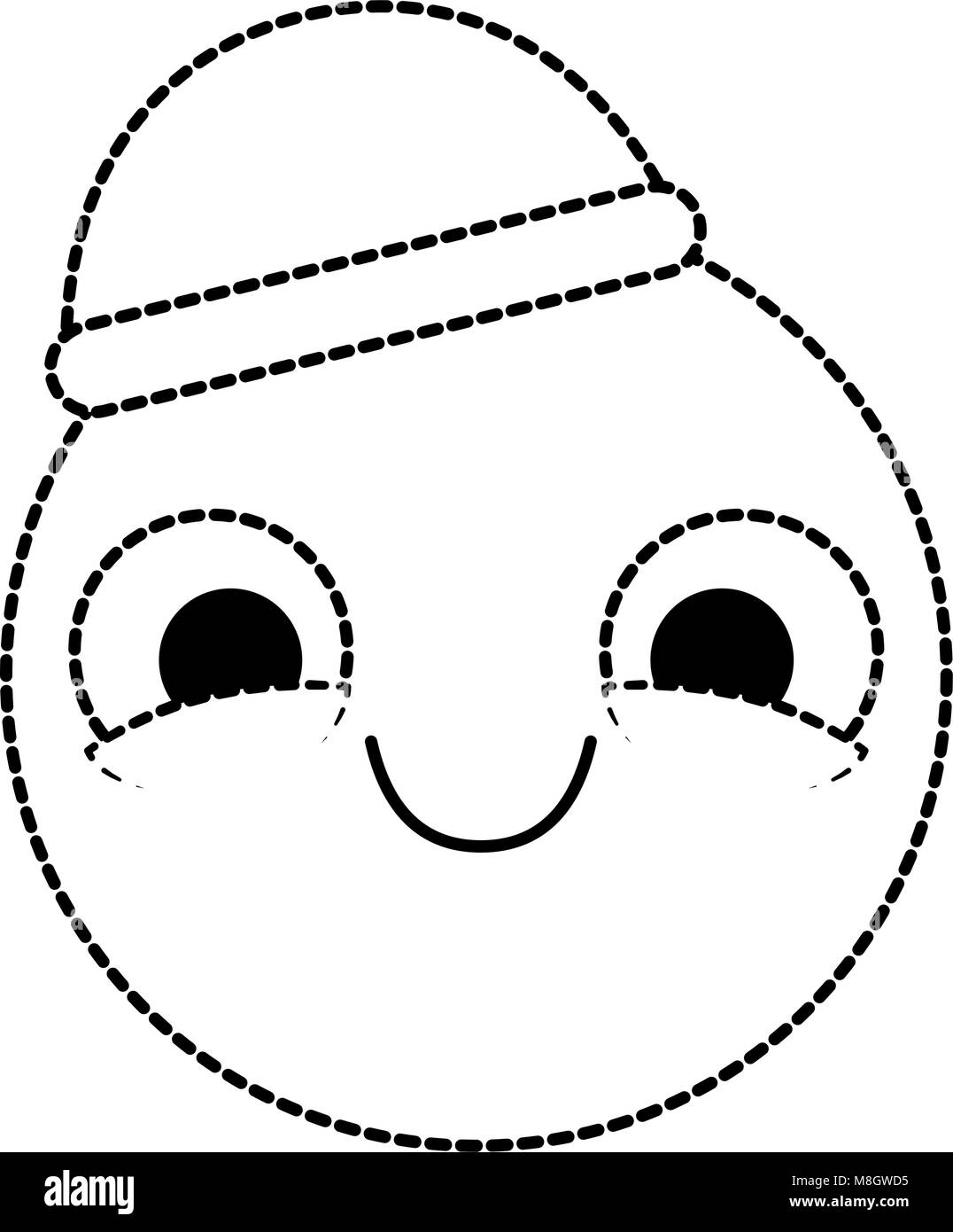 emoticon circular face kawaii character vector illustration design ...