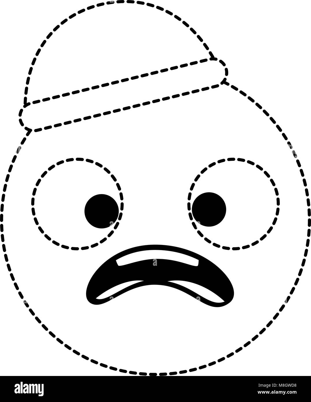 emoticon circular face kawaii character vector illustration design ...
