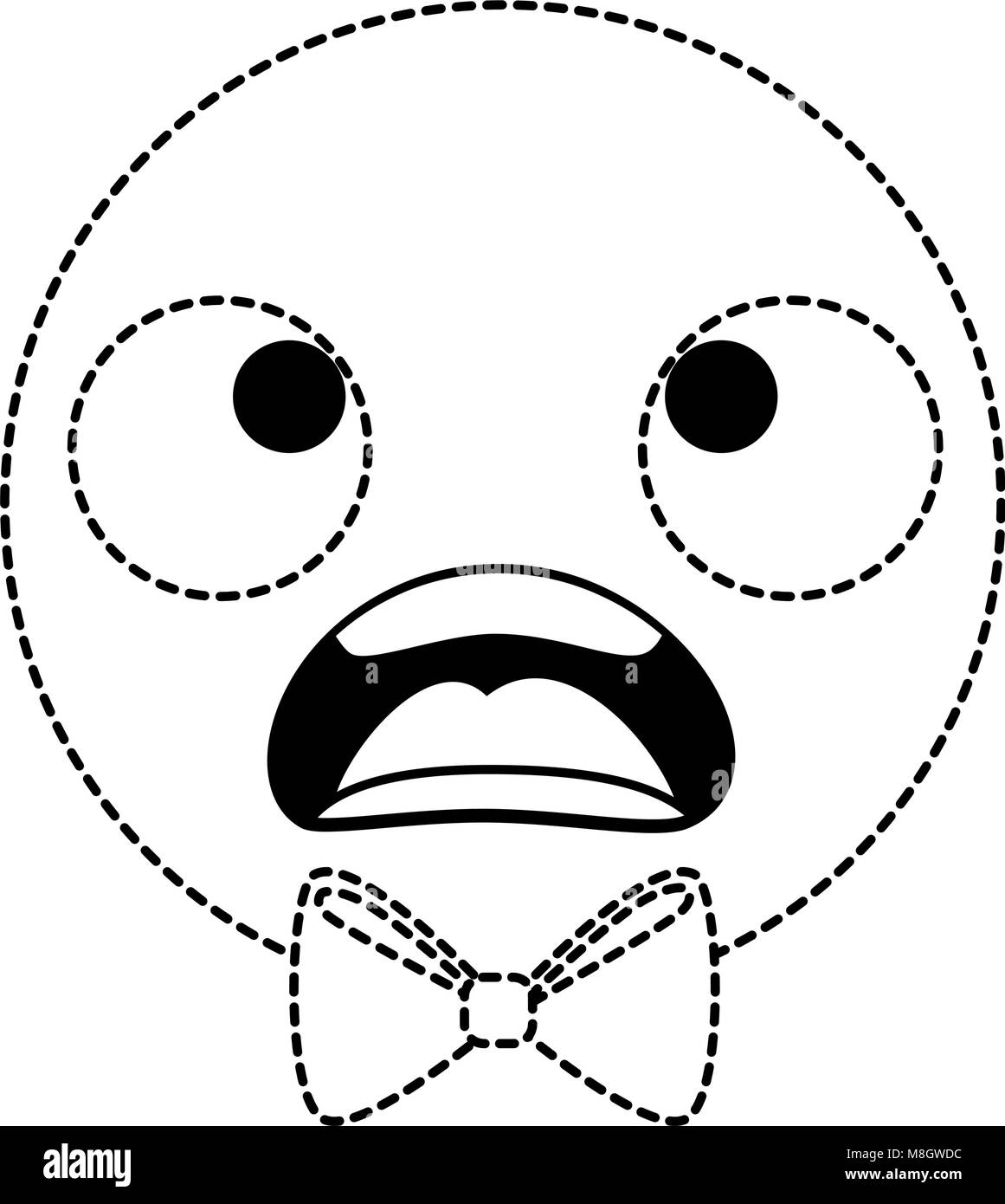 emoticon circular face kawaii character vector illustration design ...