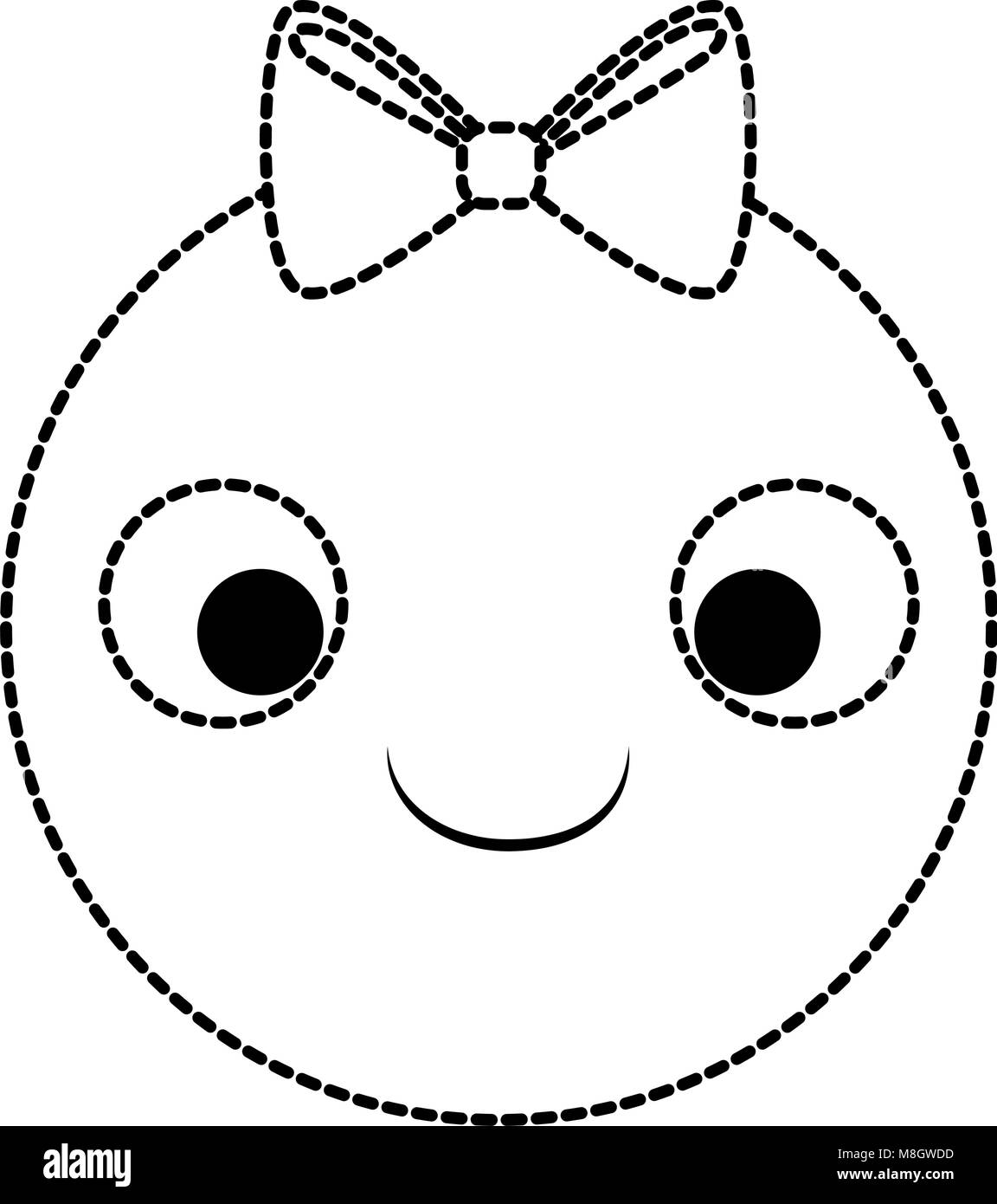 emoticon circular face kawaii character vector illustration design ...