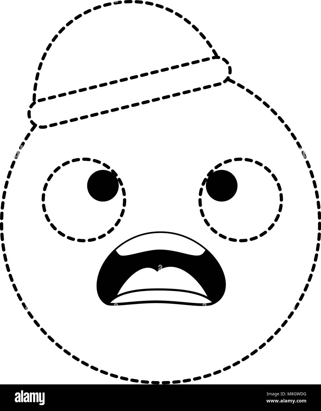 emoticon circular face kawaii character vector illustration design ...
