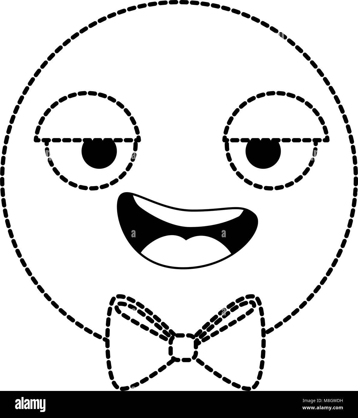 emoticon circular face kawaii character vector illustration design ...