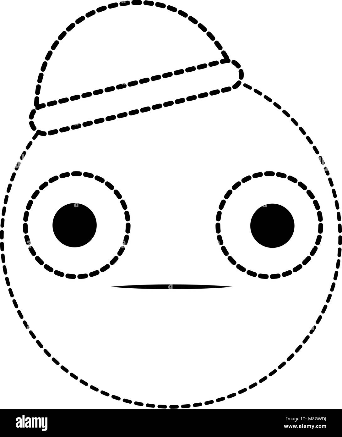 emoticon circular face kawaii character vector illustration design ...