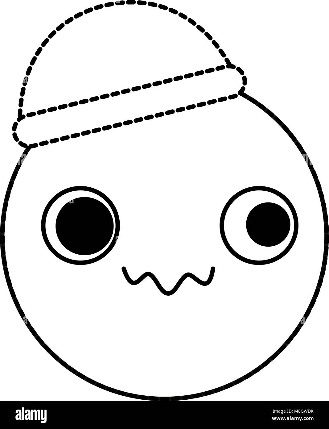 emoticon circular face kawaii character vector illustration design ...