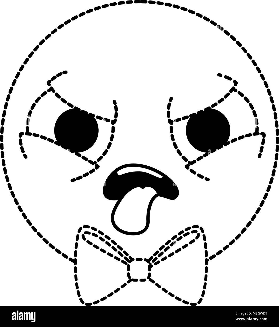 emoticon circular face kawaii character vector illustration design ...