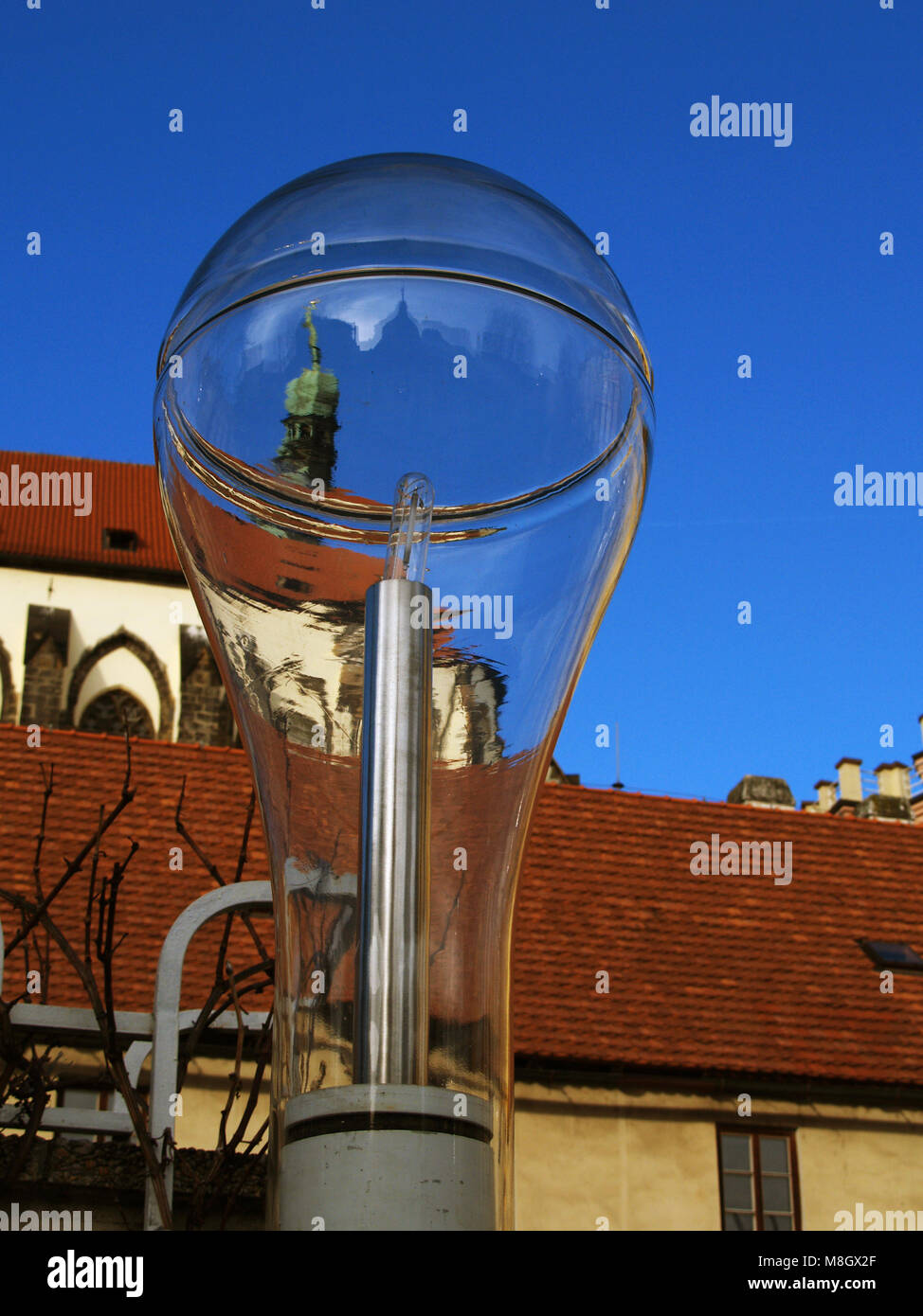 Modern street lightbulb in the odl part of Prague Stock Photo - Alamy