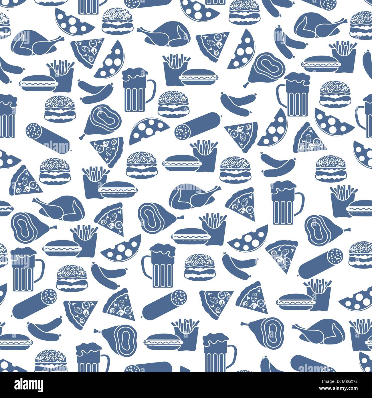 Seamless pattern with different foods. Design for banner and print ...