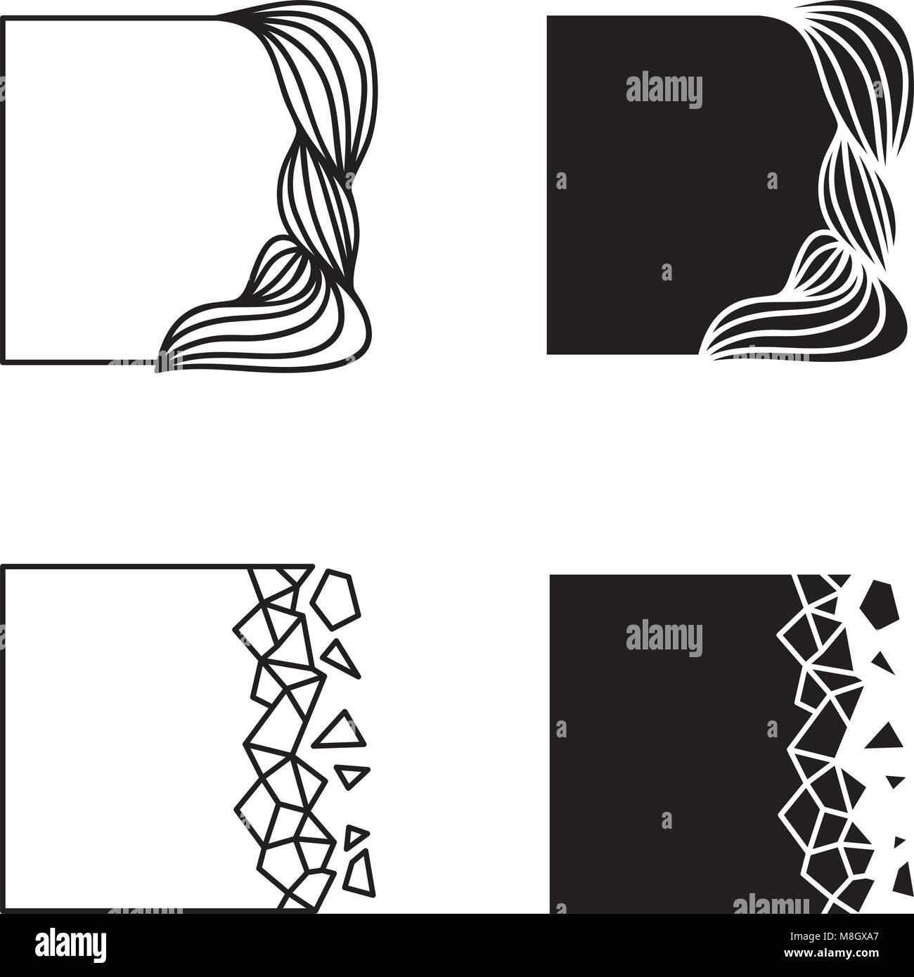 Set of abstract logo elements. Square elements for logo. Copy space ...