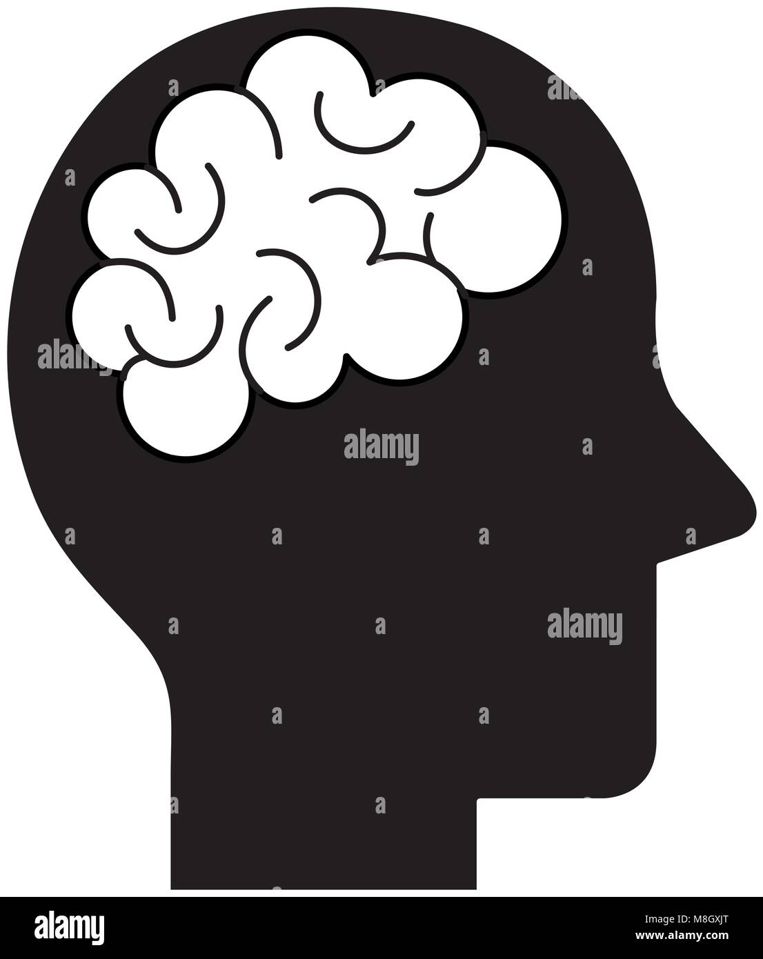 human profile with brain vector illustration design Stock Vector Image ...