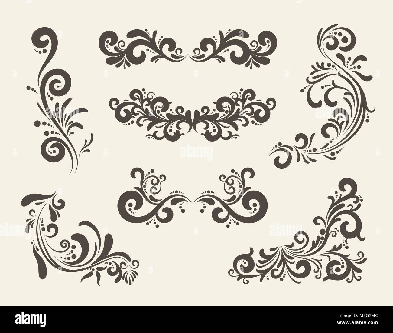 Swirly Line Curl Patterns Stock Vector Image And Art Alamy