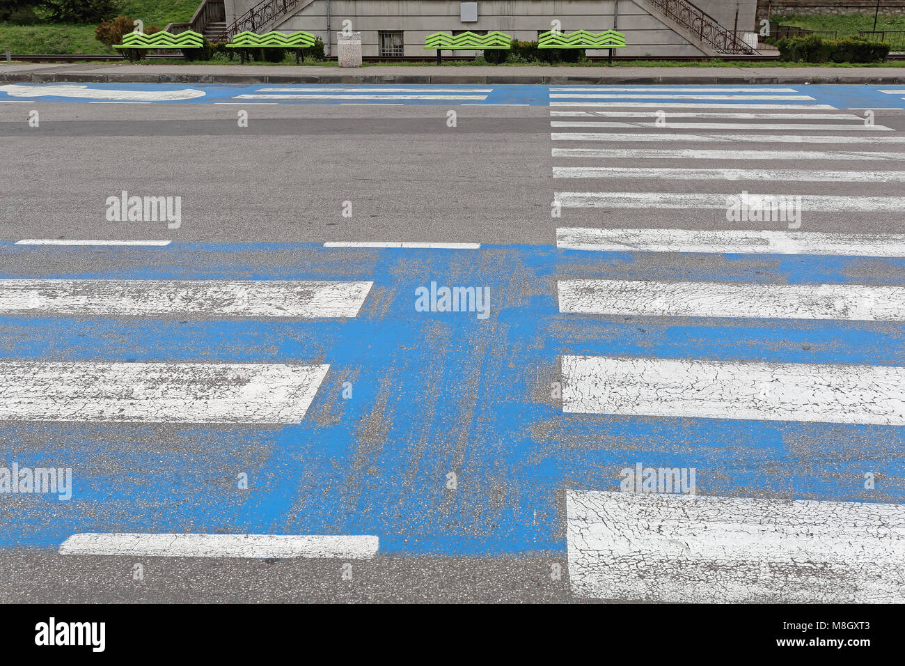 A Pedestrian Crossing Zebra Crosswalk Street Stock Photo - Alamy
