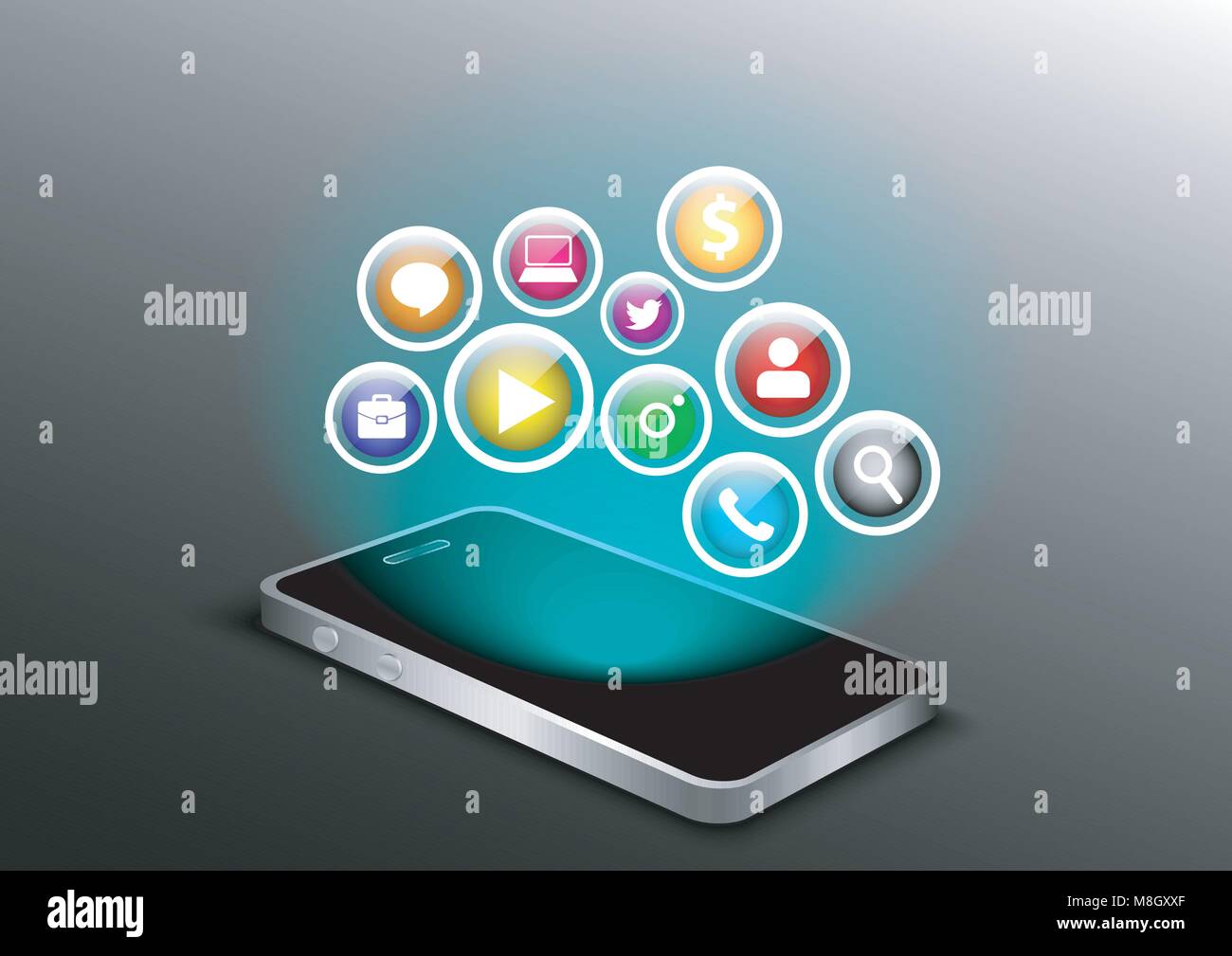 Isometric mobile chat application hi-res stock photography and images ...