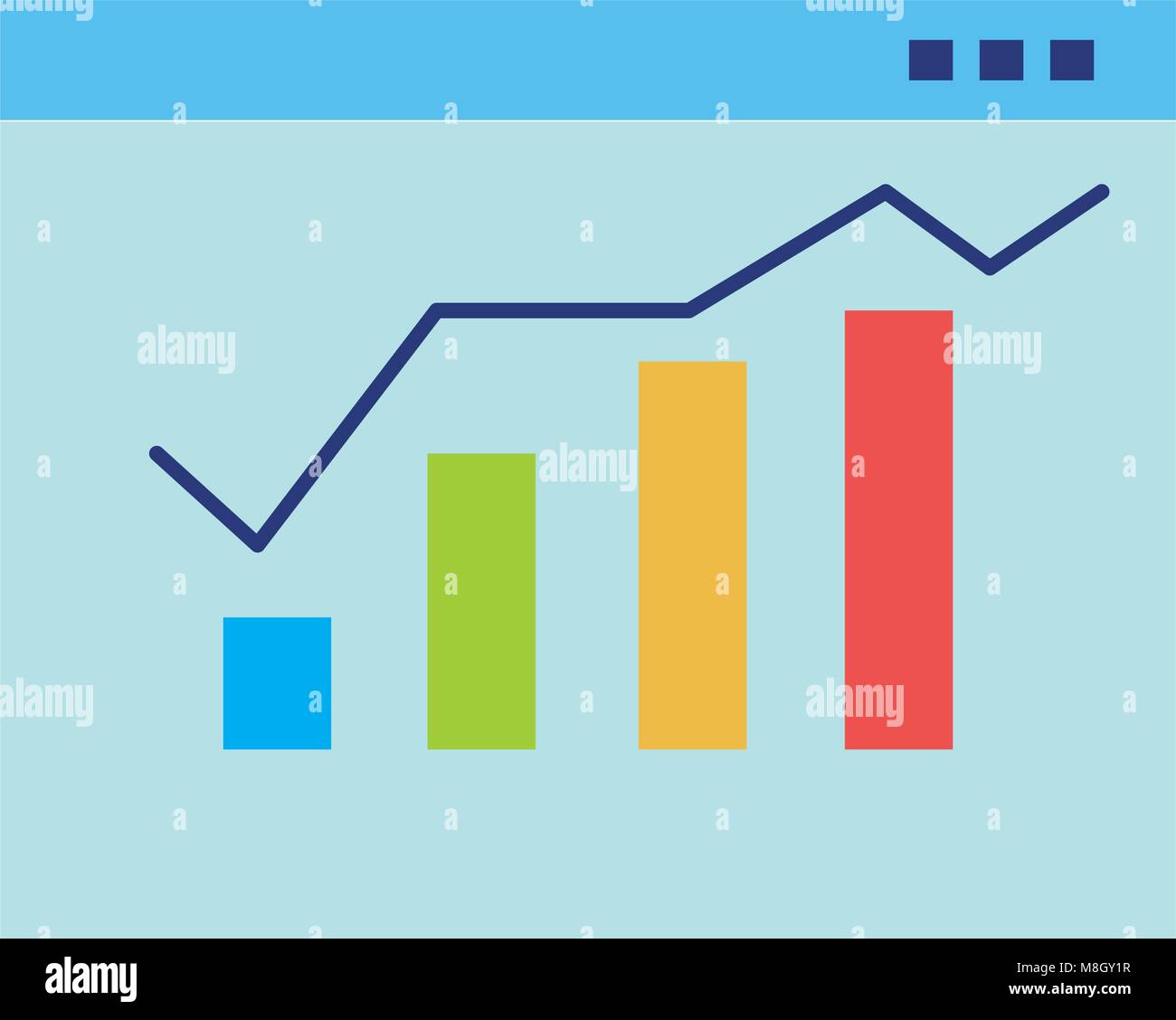 template webpage with bars statistics vector illustration design Stock ...