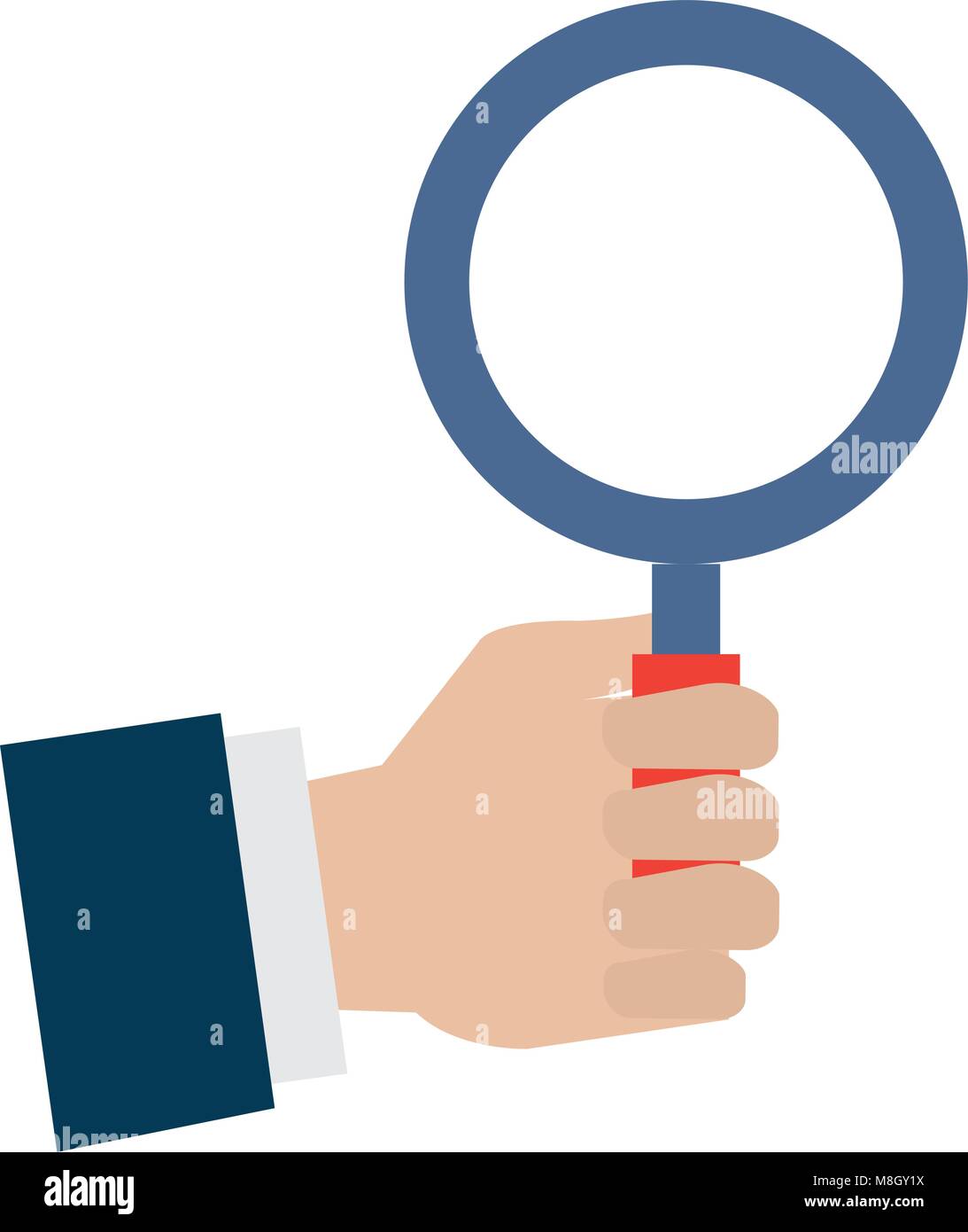 hand human with magnifying glass isolated icon vector illustration ...