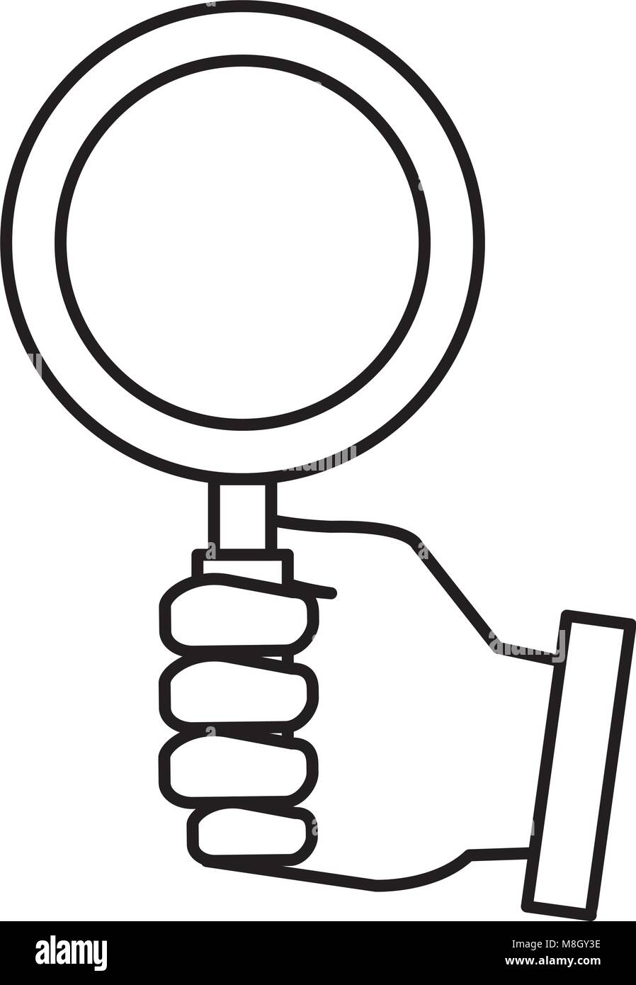 hand human with magnifying glass isolated icon vector illustration ...