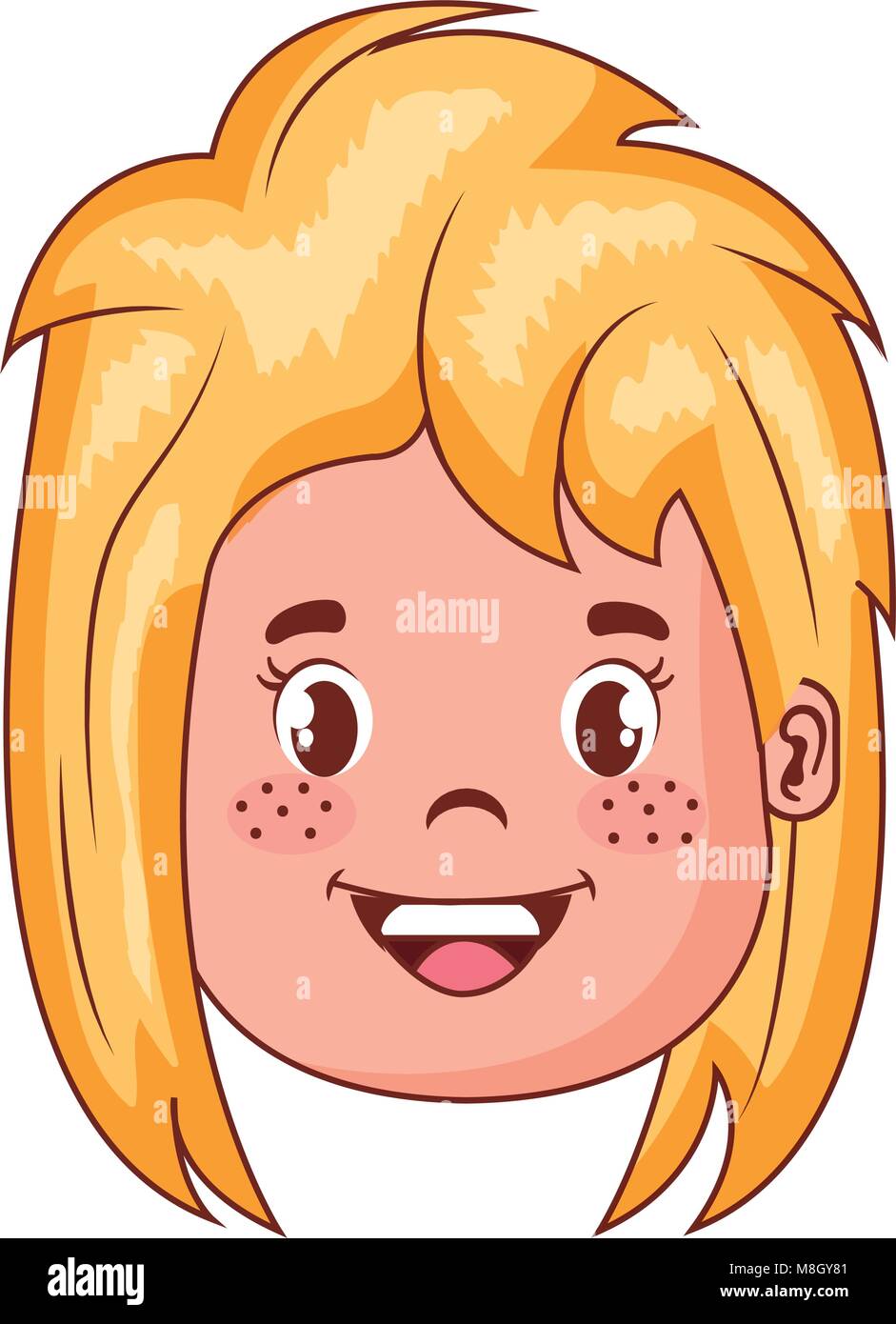 little girl head icon vector illustration design Stock Vector Image ...
