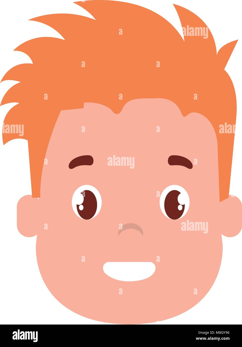 happy little boy head character vector illustration design Stock Vector ...