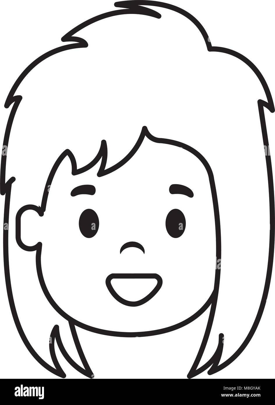 little girl head icon vector illustration design Stock Vector Image ...