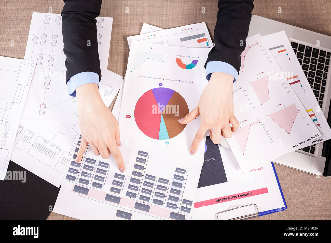 Top view of diagrams and charts Stock Photo - Alamy
