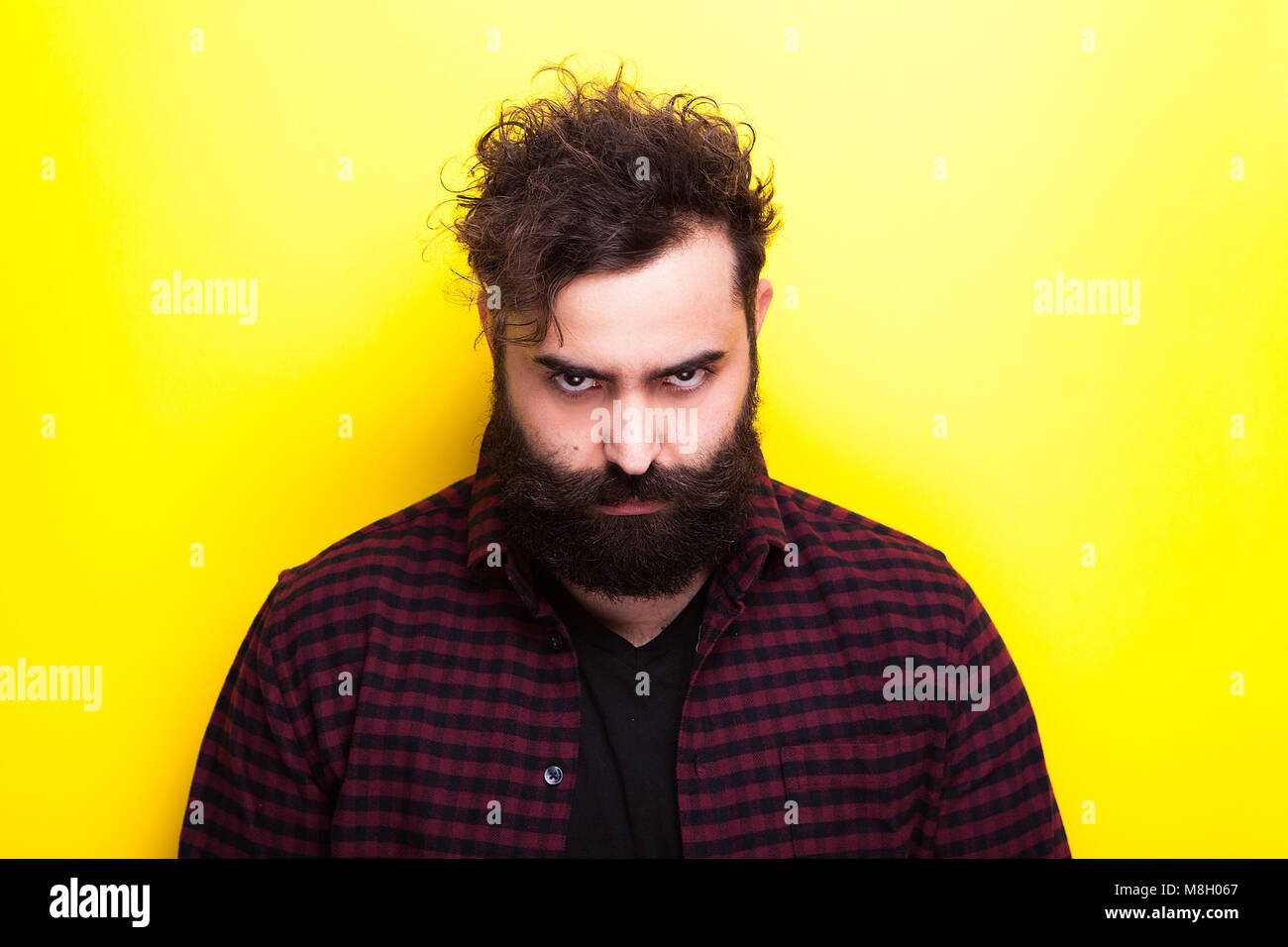Sad bearded hipster man Stock Photo - Alamy
