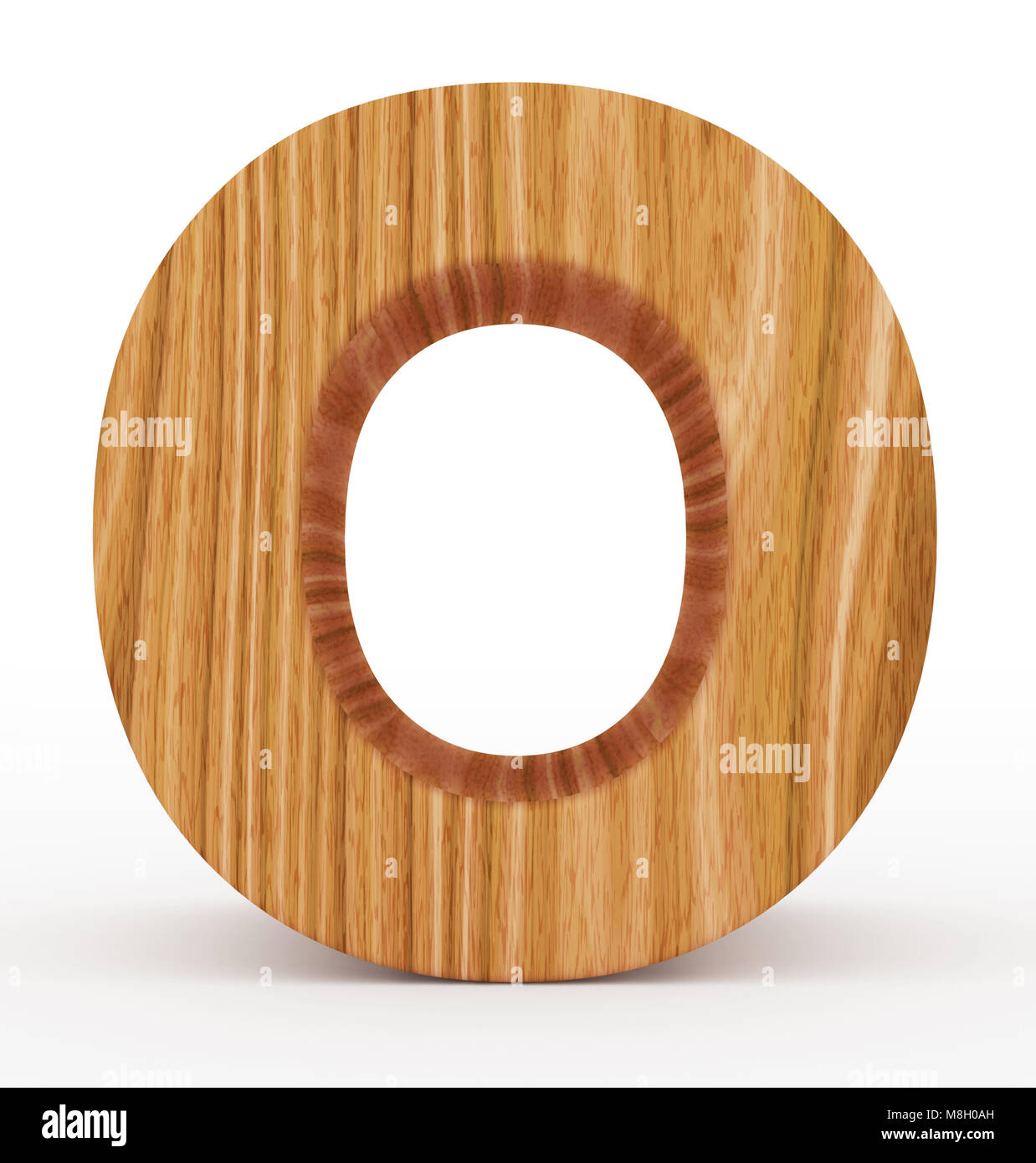 letter O 3d wooden isolated on white - 3d rendering Stock Photo - Alamy