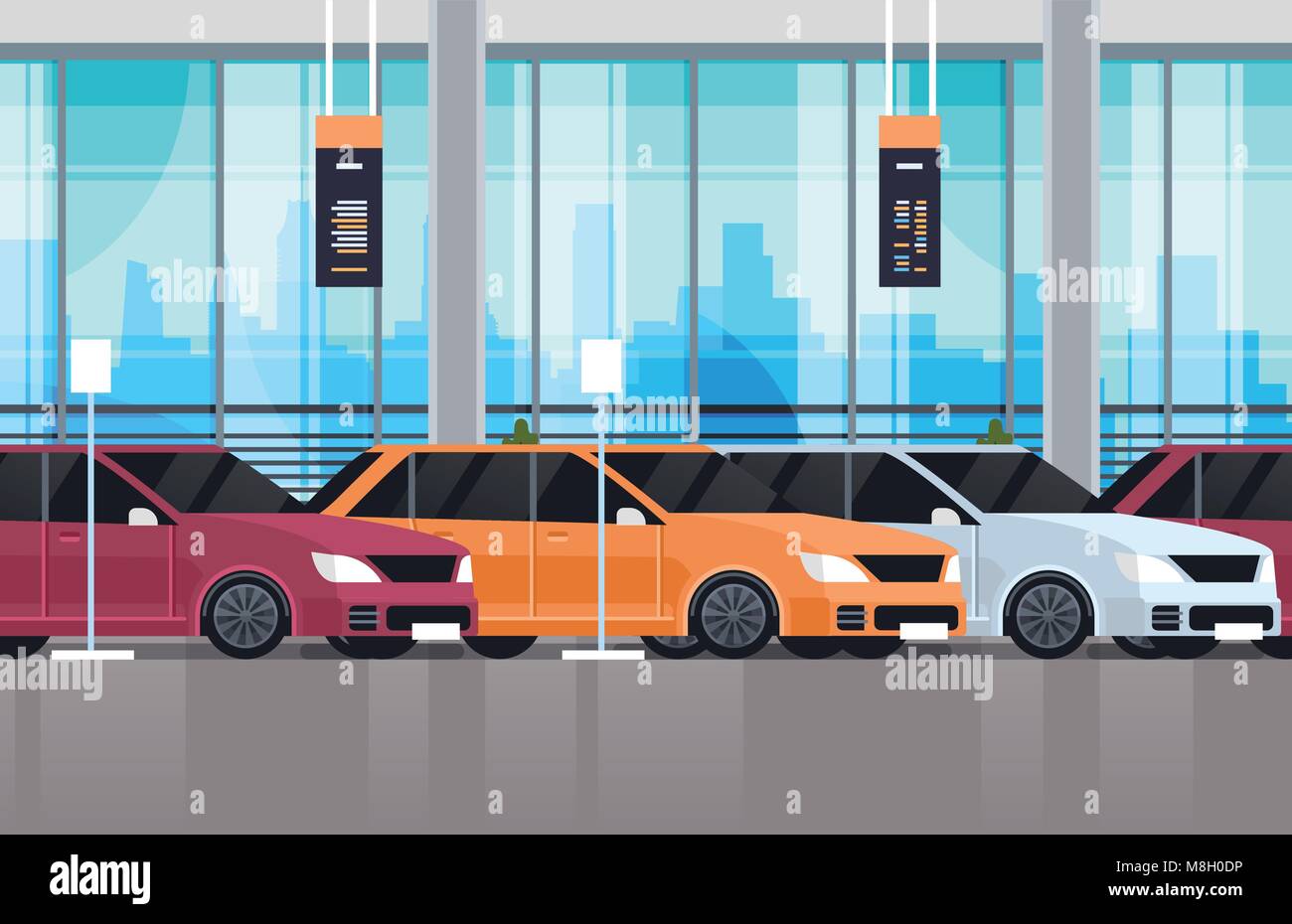 Modern car showroom interior Stock Vector Images - Alamy